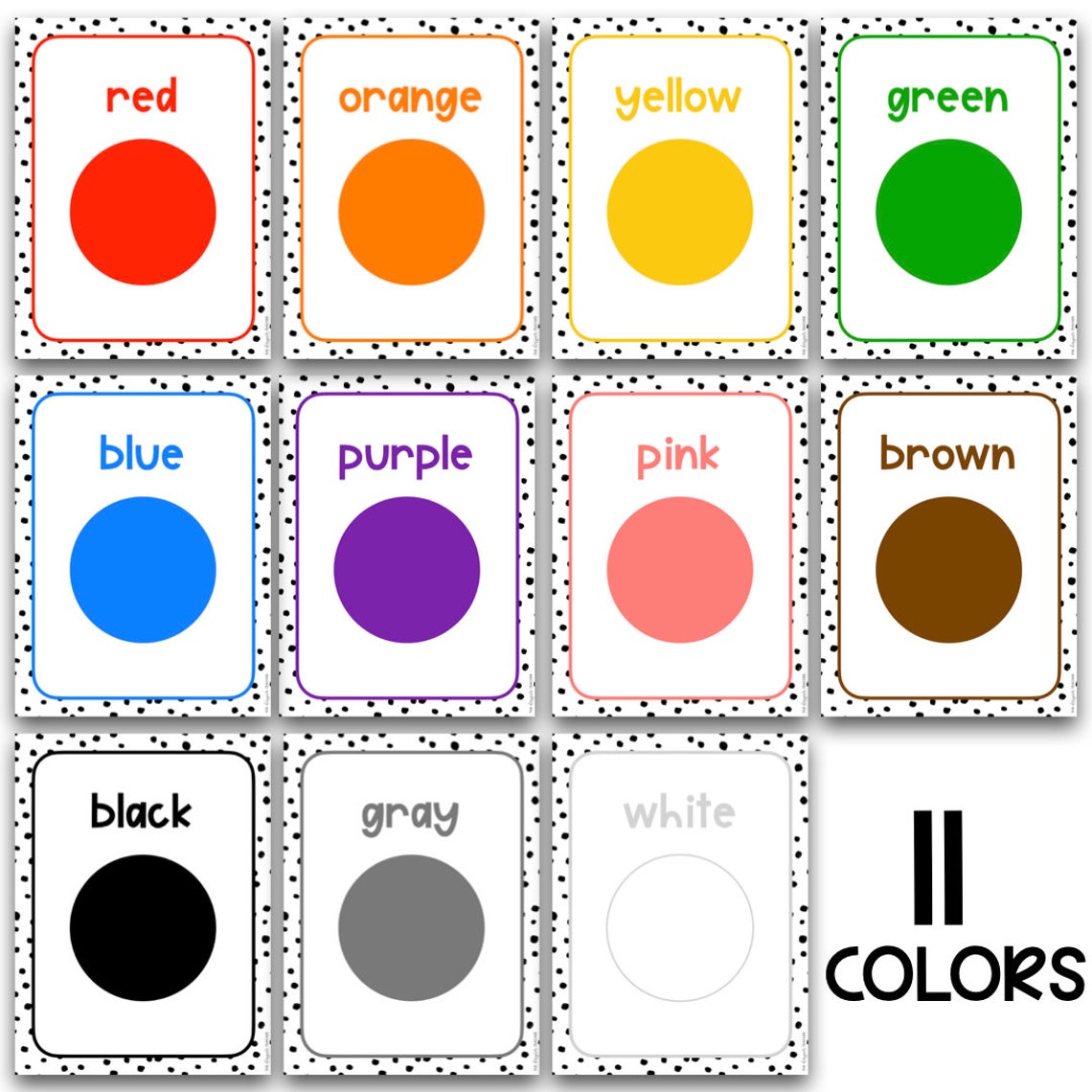 Editable Classroom Color Posters With Black & White Boho Dalmatian Dots ...