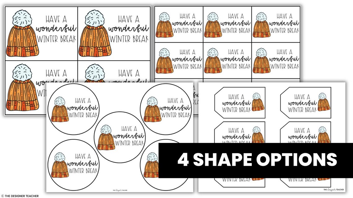 Happy Winter Break Holiday Gift Tags for Students and Teachers - Etsy