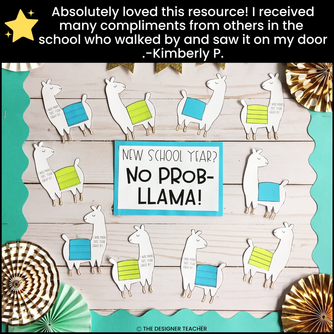 Back to School Llama Bulletin Board & Door Decor Craft: New School Year ...