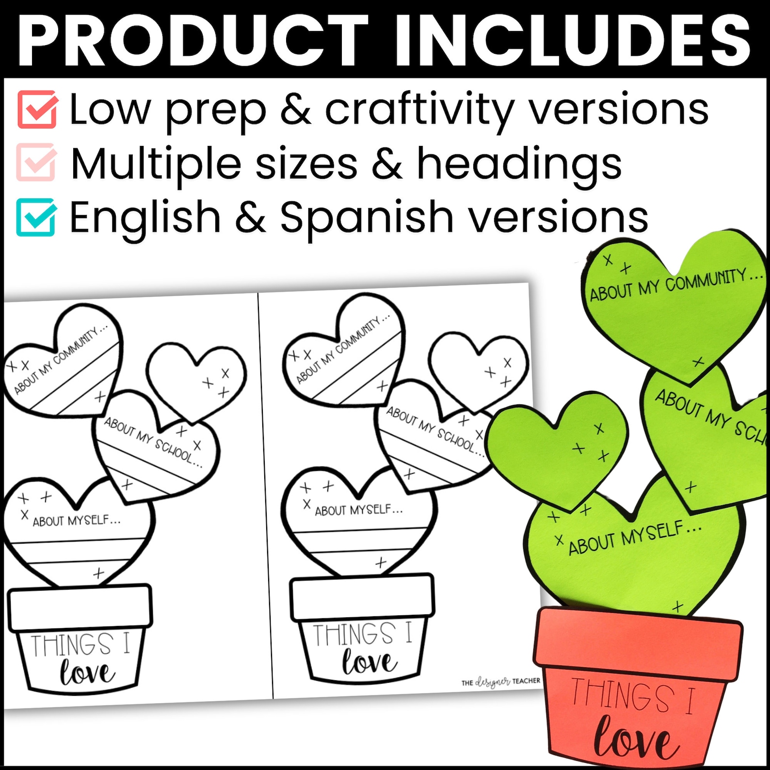 February Valentine's Day Bulletin Board and Cactus Door Decor Craft - Etsy