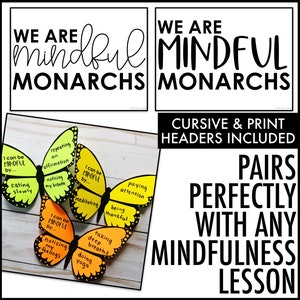 Mindful Monarchs Bulletin Board • Mindfulness Spring Butterfly Bulletin ...