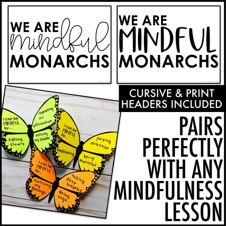 Mindful Monarchs Bulletin Board Mindfulness Spring Butterfly - Etsy