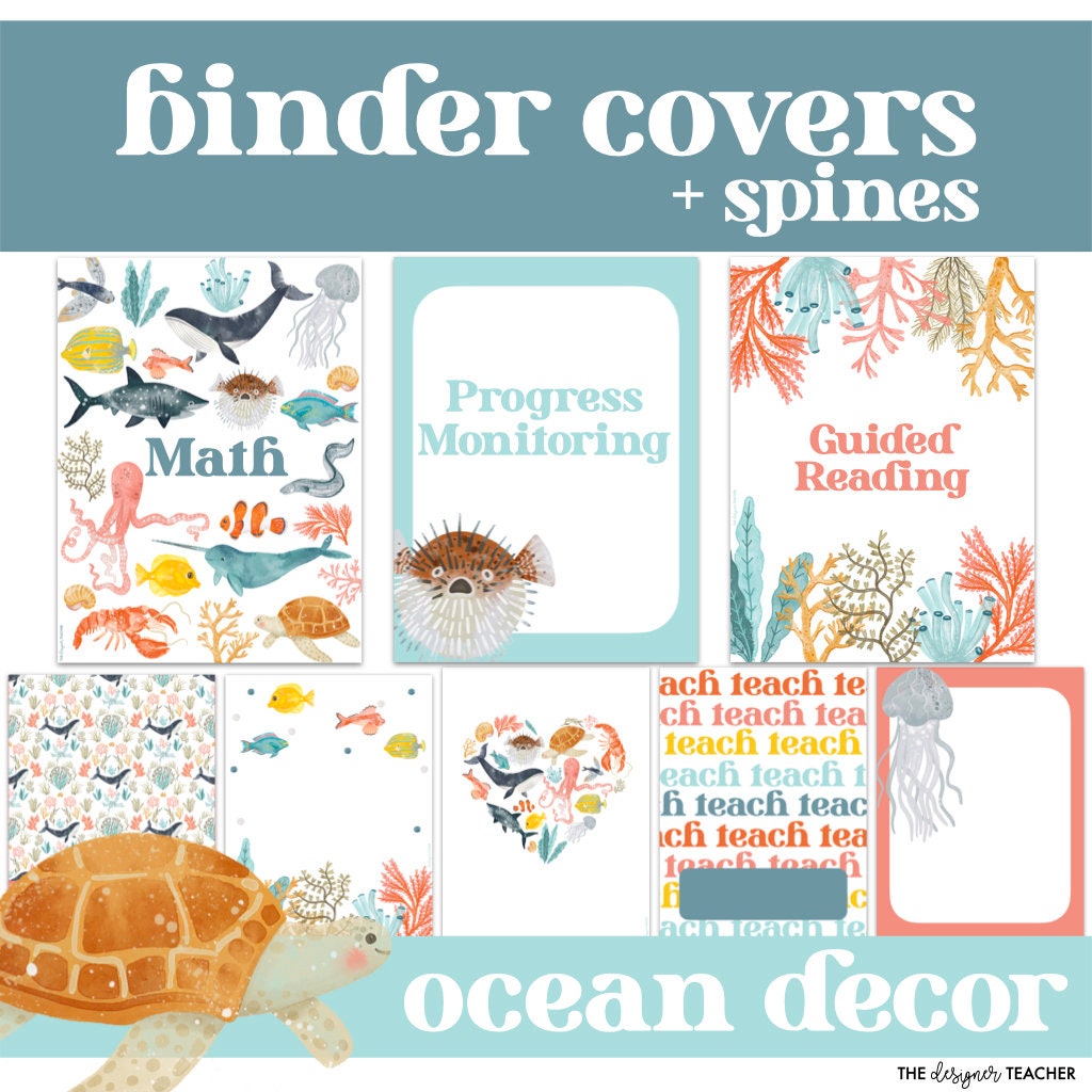 Ocean Theme Under the Sea Editable Binder Covers & Spines | Printable ...