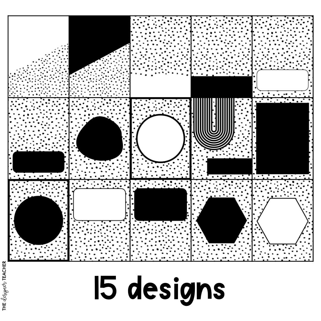 Editable Binder Covers & Spines With Black and White Speckled Boho ...