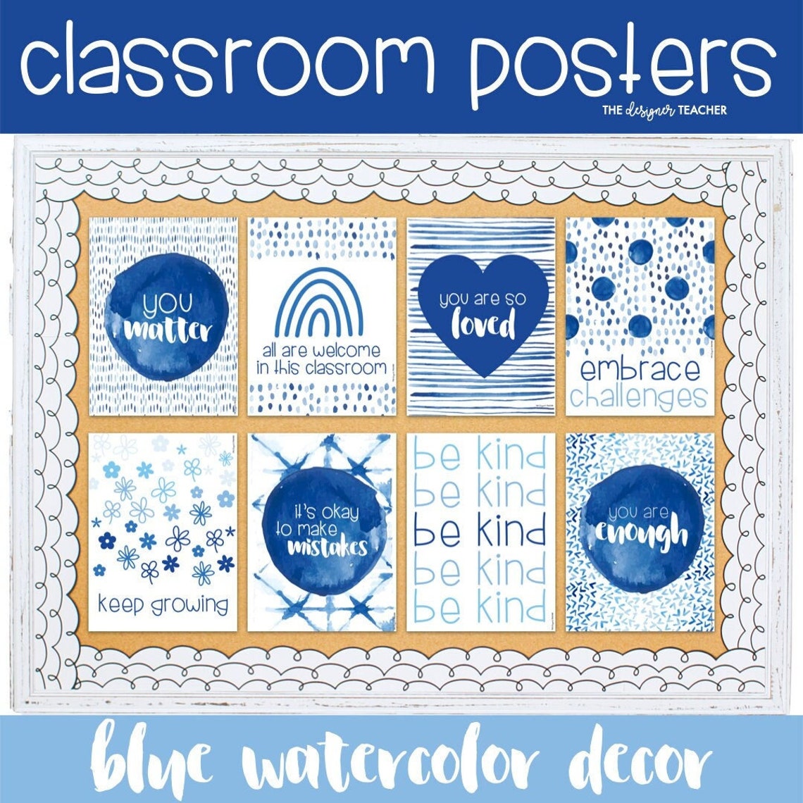 Inspirational Growth Mindset Inclusive Blue Watercolor - Etsy