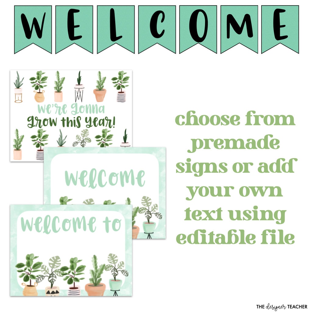 Plant Theme Botanical Welcome Back to School Classroom Door Decor ...