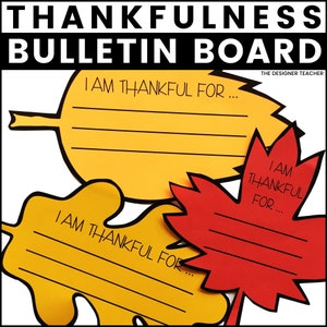 Fall Leaves November Bulletin Board Kit Ideas • Gratitude Thankfulness ...