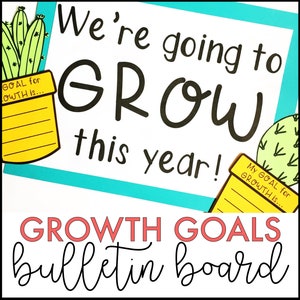Goal Setting Bulletin Board & Cactus Craft Activity • Growth Mindset ...