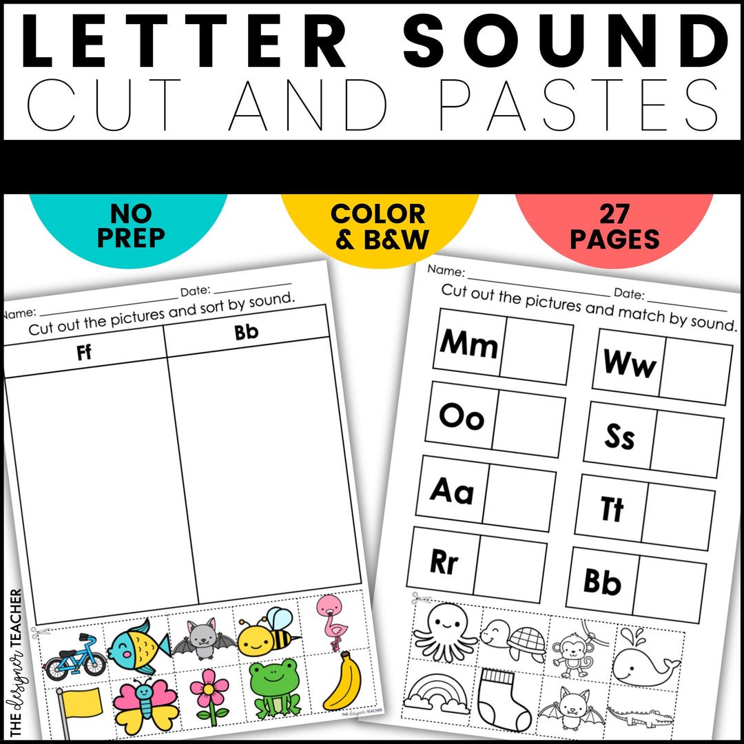 Beginning Letter Sound Identification Recognition Cut and Paste ...