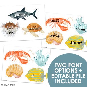 Ocean Theme Affirmation Station Mirror Display Under the Sea Classroom ...