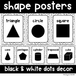 Editable 2D and 3D Shapes Posters With Black & White Boho Dalmatian ...