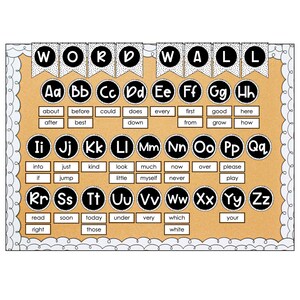 Editable Word Wall Display With Black & White Speckled Boho Dalmatian ...