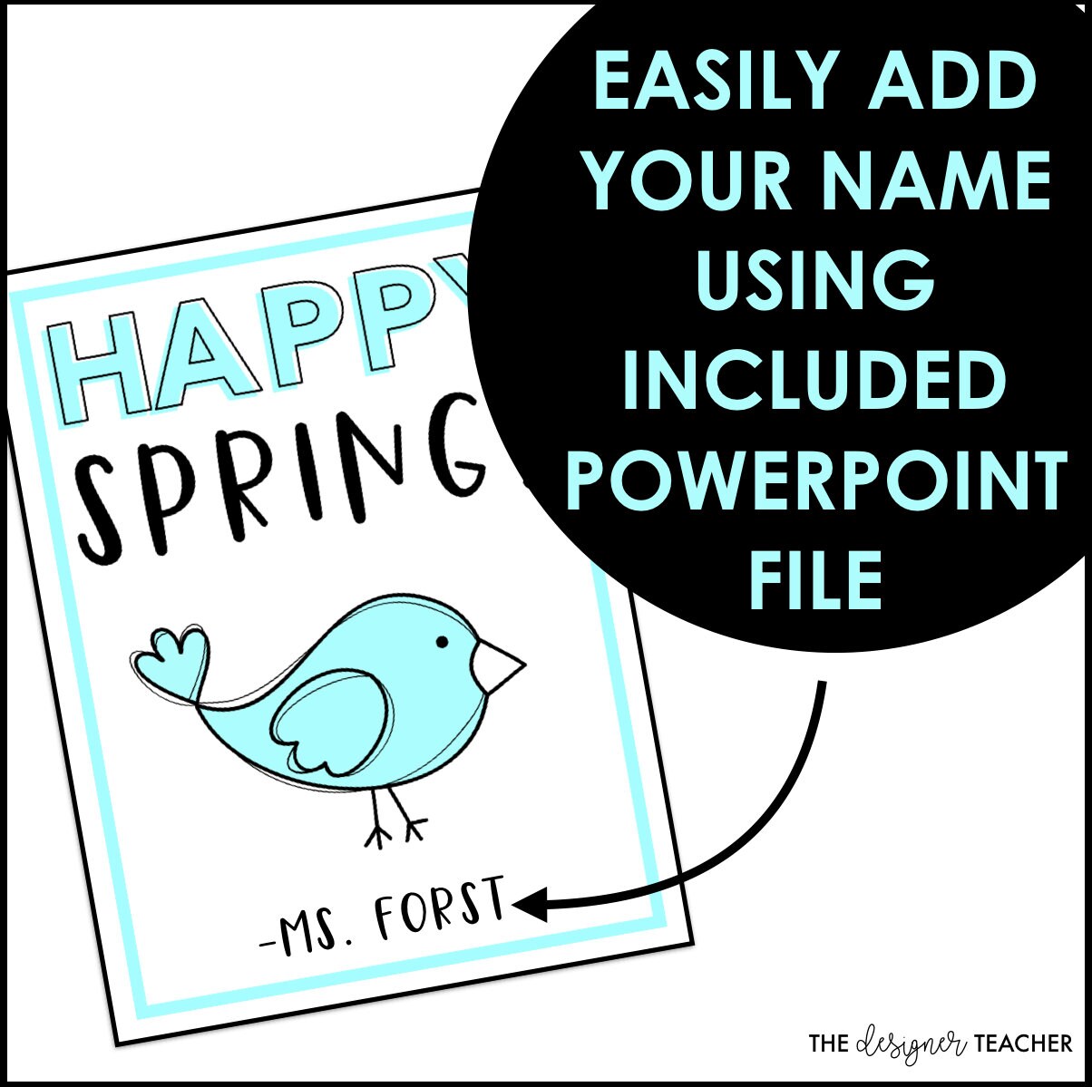 Editable Happy Spring Gift Tags & Cards for Students, Teachers ...