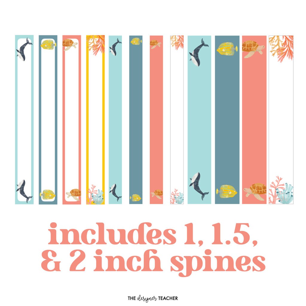 Ocean Theme Under the Sea Editable Binder Covers & Spines | Printable ...