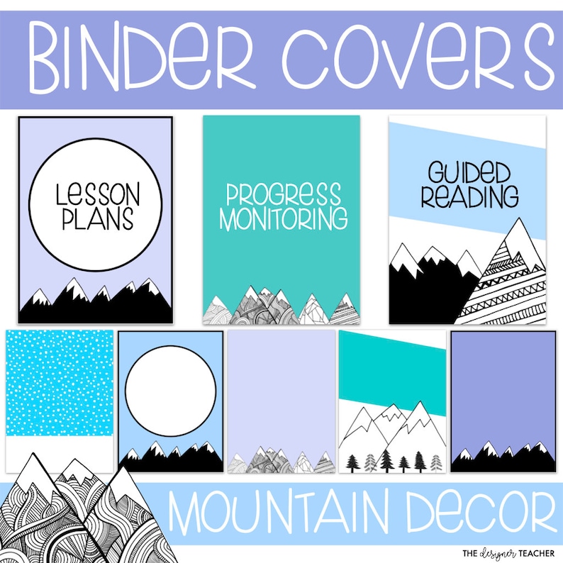 Mountain Theme Editable Binder Covers & Spines for Teachers | Nature ...