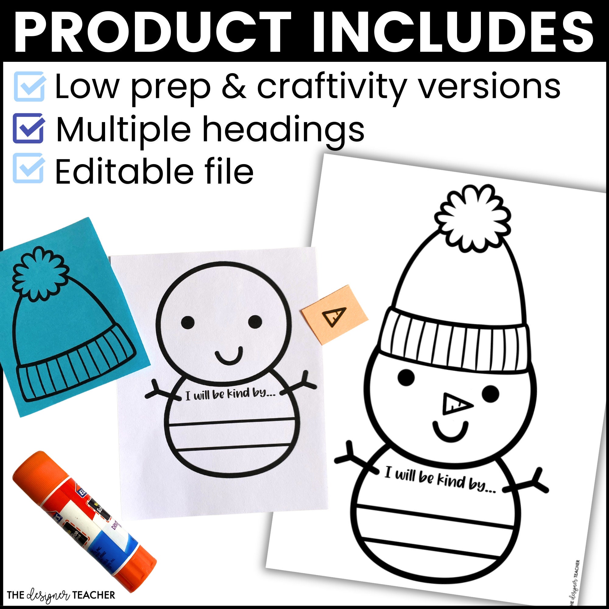 Winter Snowman Kindness Bulletin Board Craft & Door Decor - Etsy