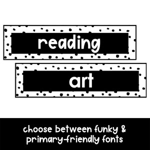 Editable Schedule Cards With Black & White Speckled Boho Dalmatian Dots ...