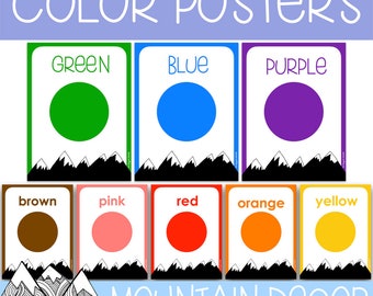 PRINTABLE Color Posters Pack Nature Classroom Decor Colors Posters ...