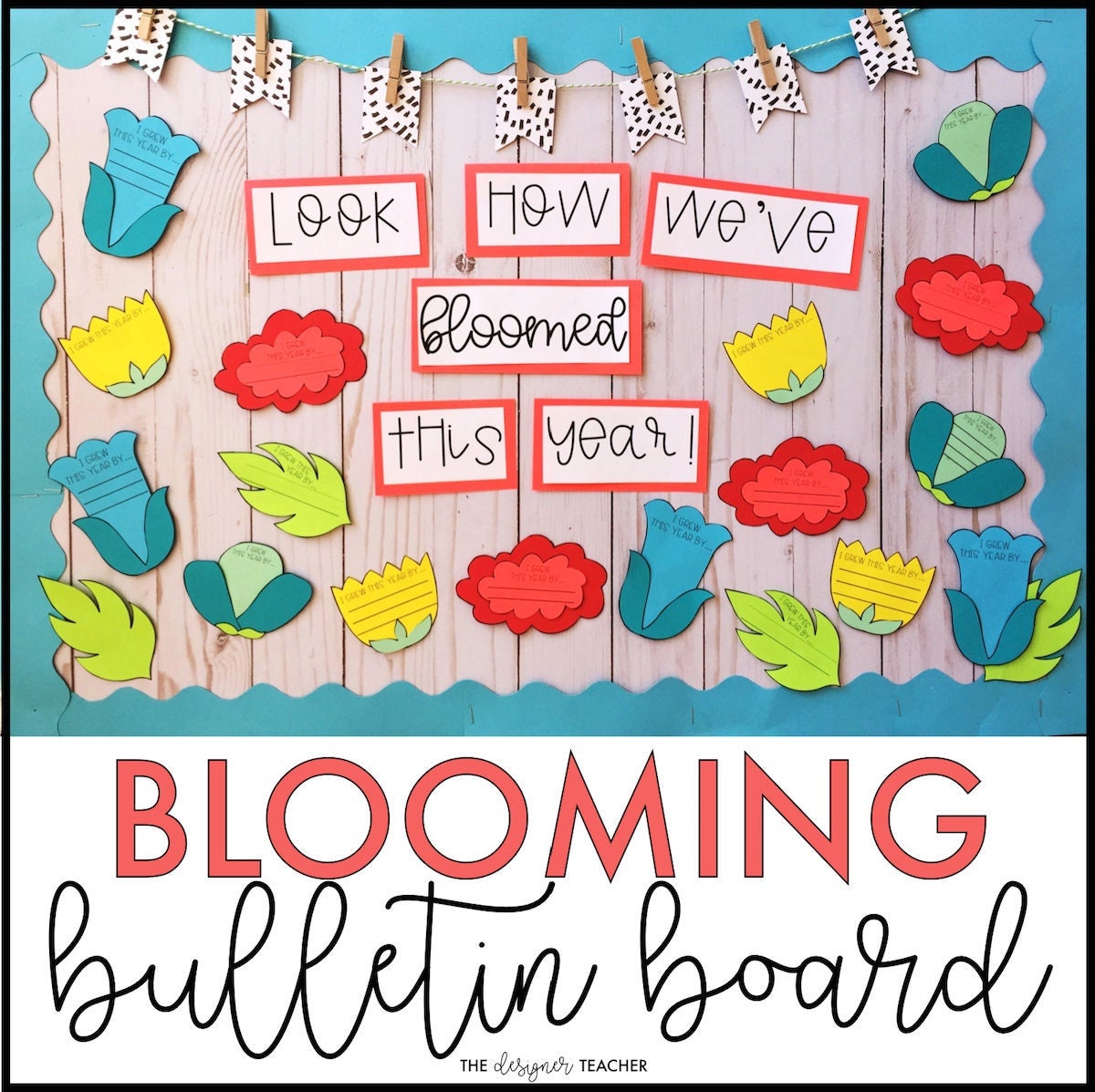 End of the Year Bulletin Board • May & June Flower Blooming Bulletin ...