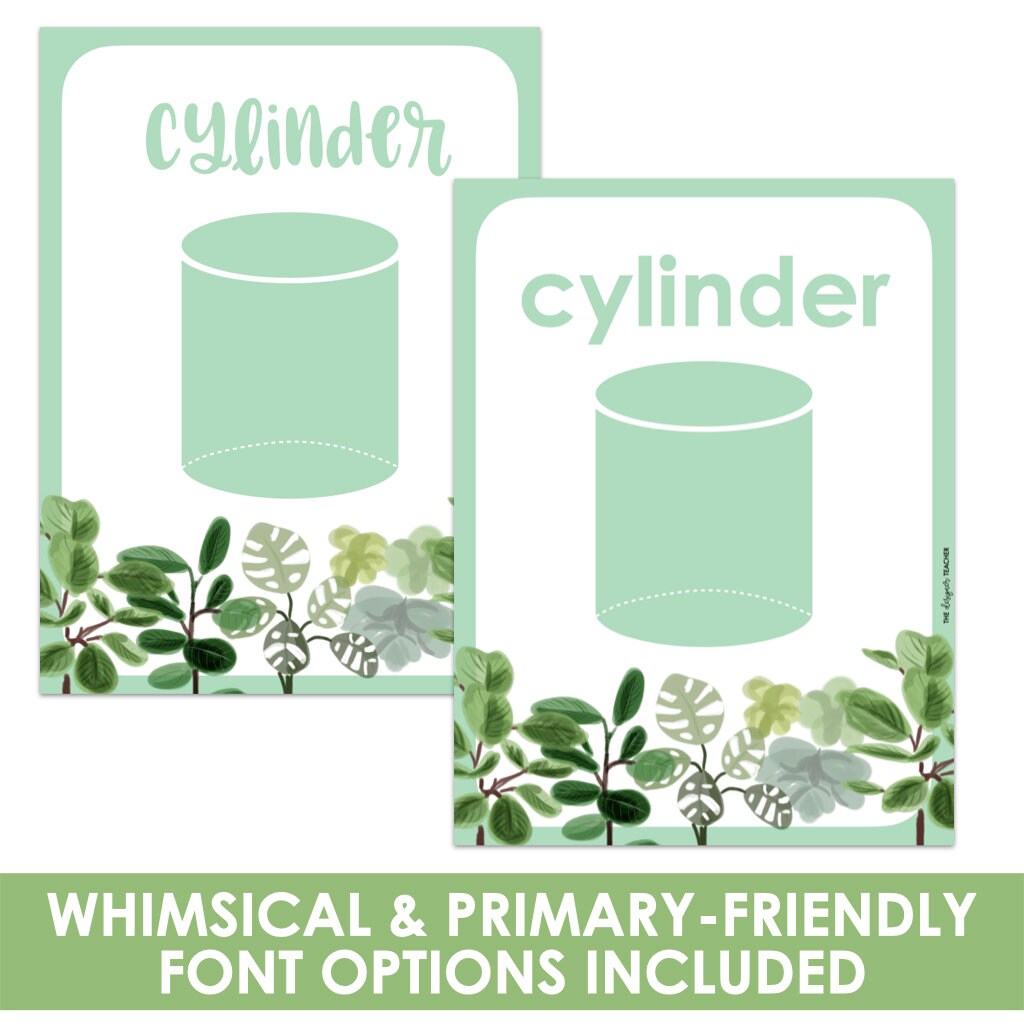 Plant Theme Classroom 2D and 2D Shape Posters Botanical Classroom Decor ...