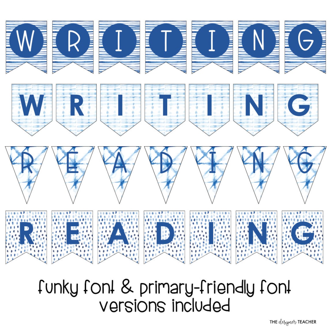 Editable Letter Banner Pennants With Blue Watercolor Theme | Printable ...