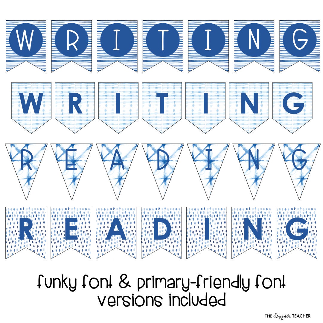 Editable Letter Banner Pennants With Blue Watercolor Theme | Printable ...