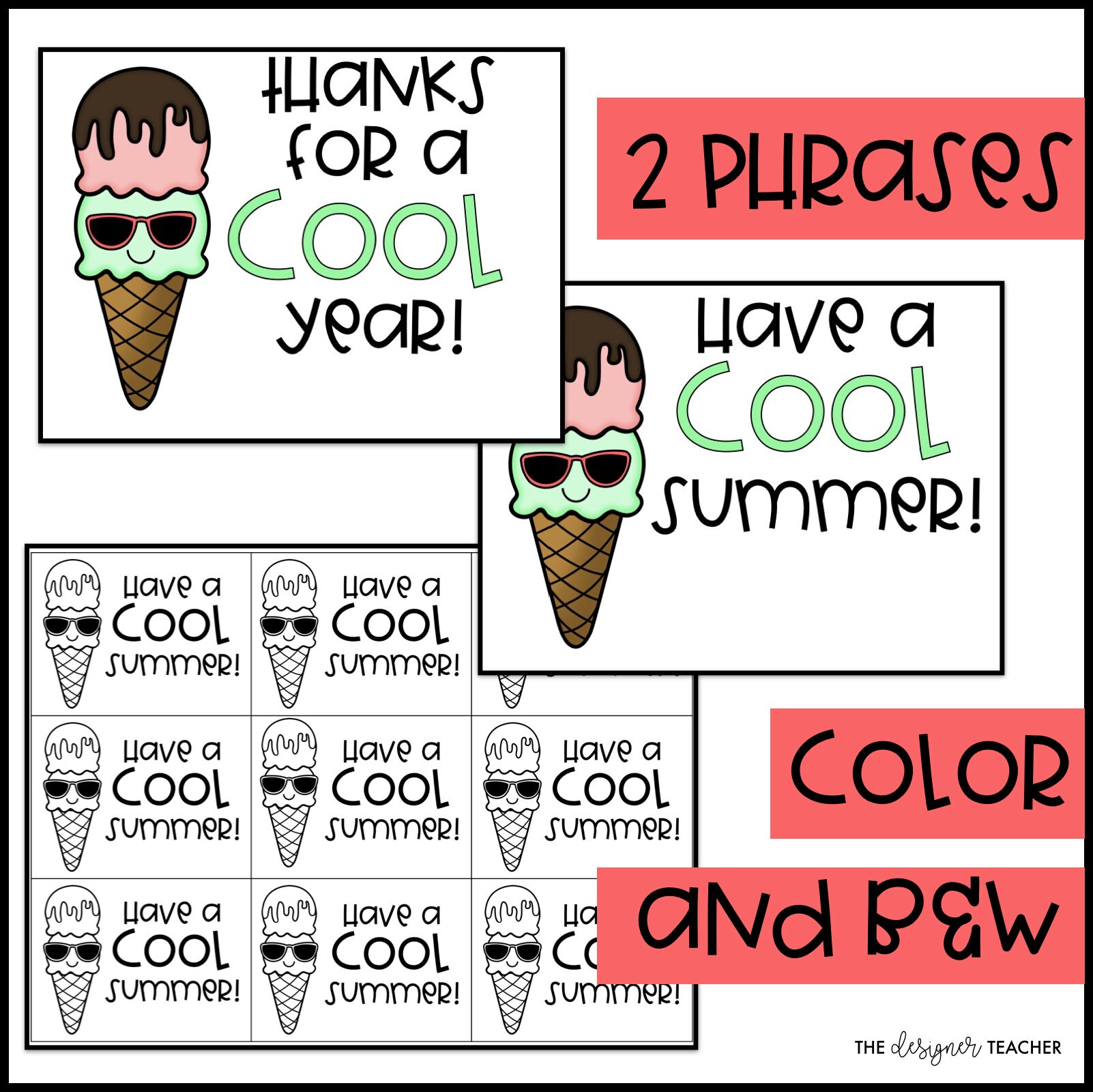 Have a Cool Summer Ice Cream End of the Year Gift Tags & Cards for ...