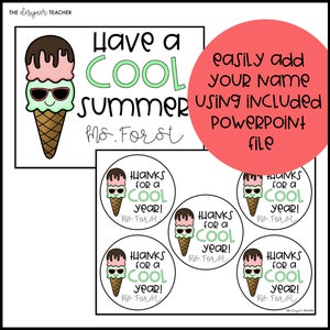 Have a Cool Summer Ice Cream End of the Year Gift Tags & Cards for ...