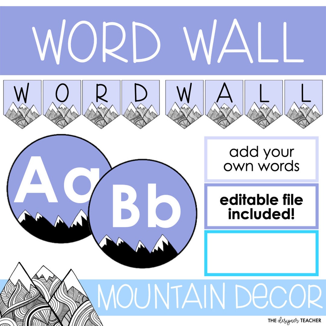 Editable Word Wall Display With Mountain Theme | Nature Classroom ...