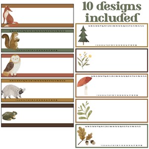 Boho Watercolor Woodland Editable Classroom Desk Name Plates - Etsy