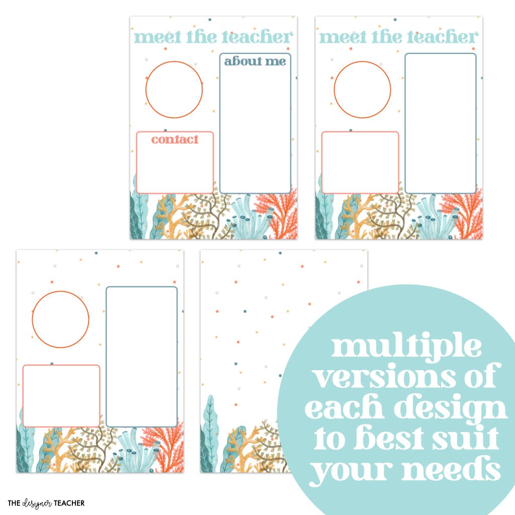 Ocean Theme Under the Sea Editable Meet the Teacher Template - Etsy