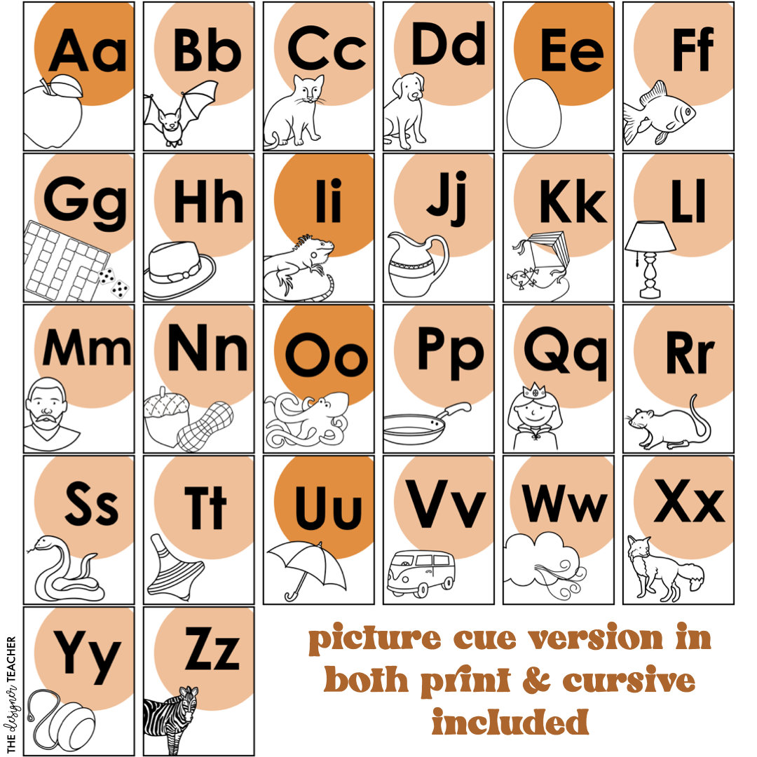 Sunny Boho Retro Groovy Theme Classroom Alphabet Posters: Print ...