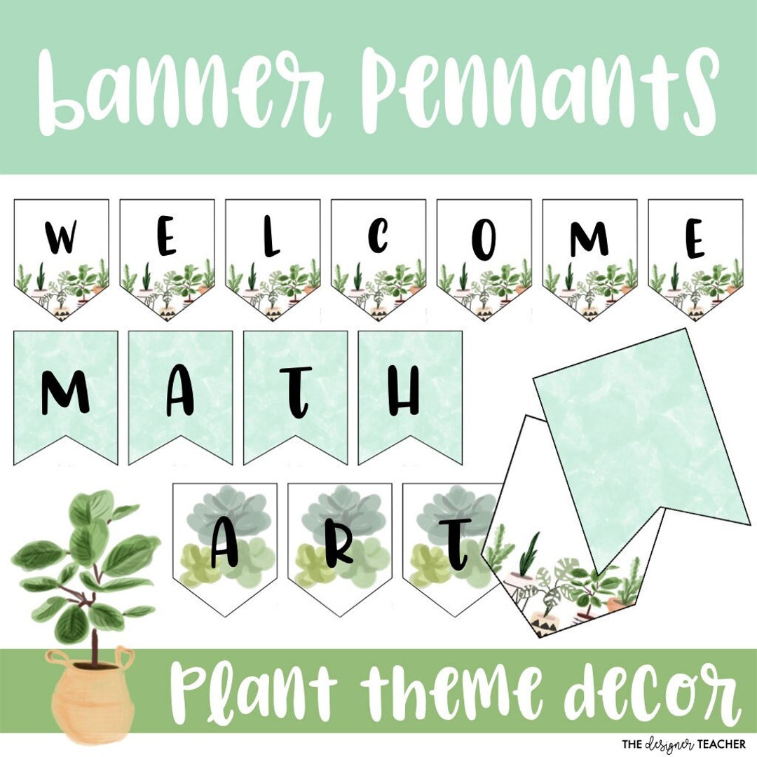 Plant Theme Editable Letter Banner Pennants - Etsy