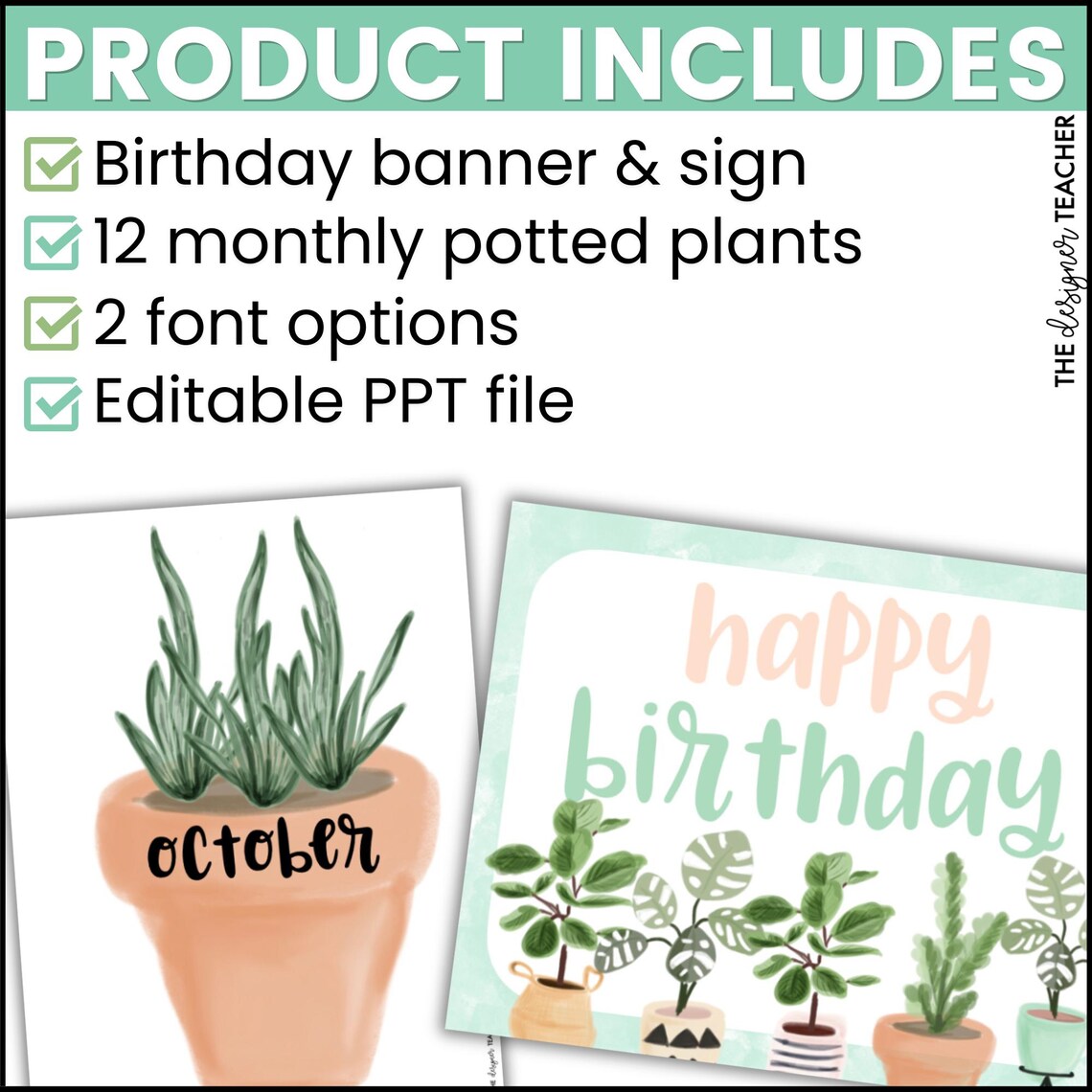 Editable Classroom Birthday Chart and Bulletin Board Display ...