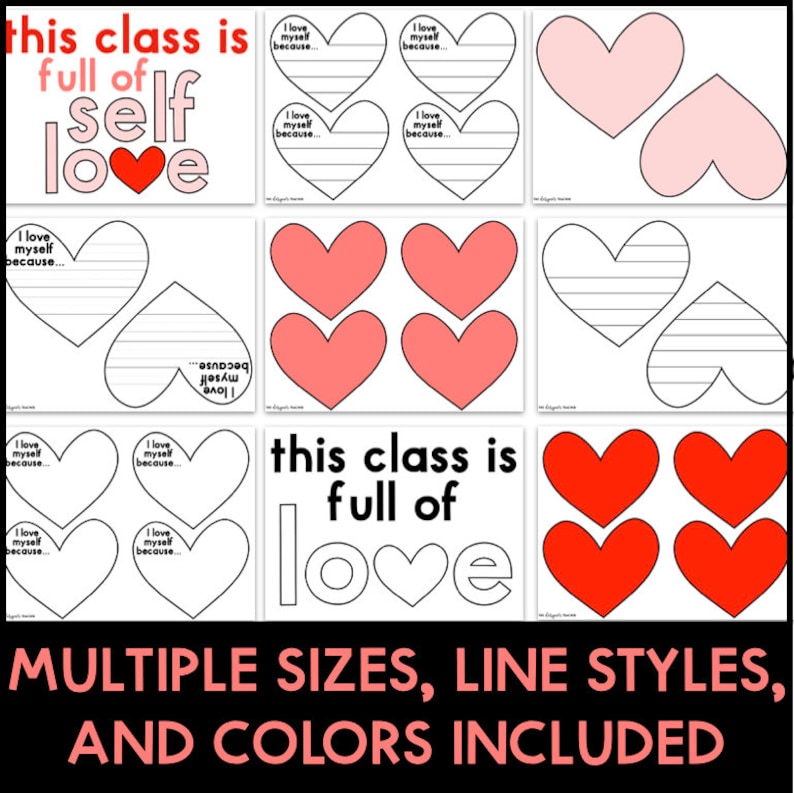 Self Love Bulletin Board Activity and Heart Craft • Valentine's Day ...