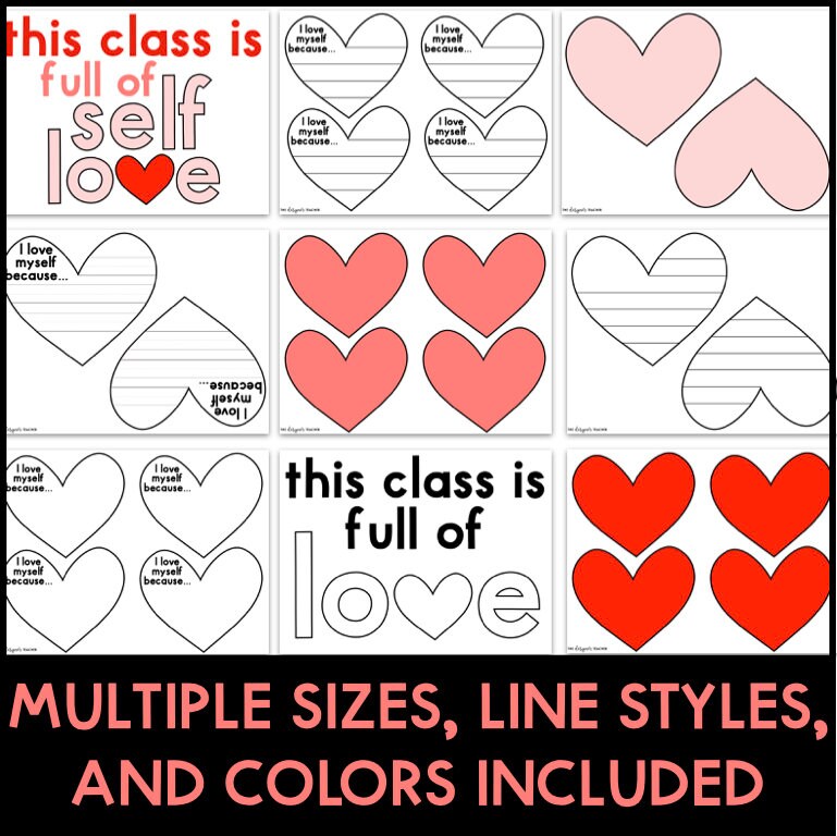 Self Love Bulletin Board Activity and Heart Craft • Valentine's Day ...
