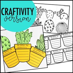 Goal Setting Bulletin Board & Cactus Craft Activity • Growth Mindset ...