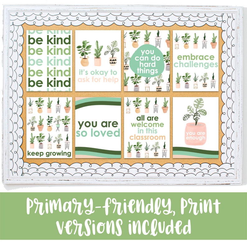 Inspirational Growth Mindset Inclusive Classroom Posters Plant Theme - Etsy