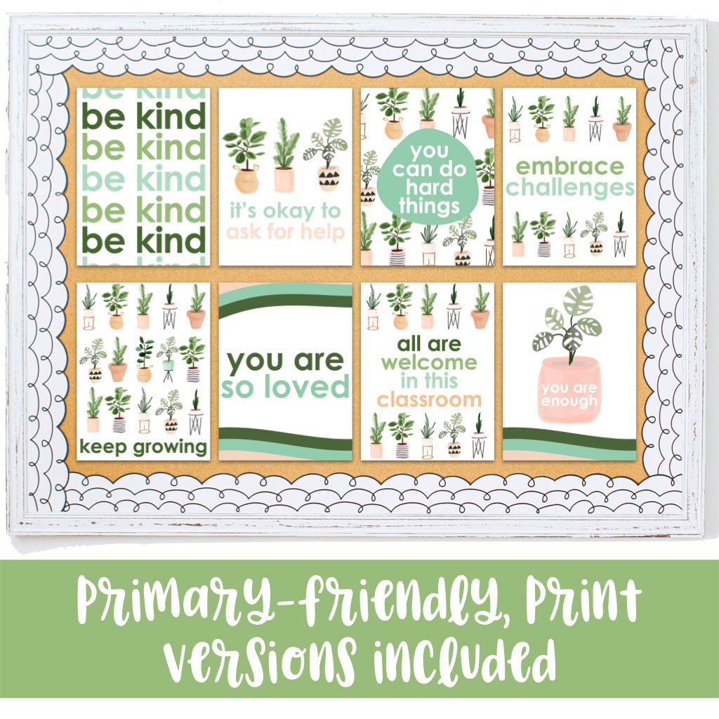 Inspirational Growth Mindset Inclusive Classroom Posters Plant Theme - Etsy