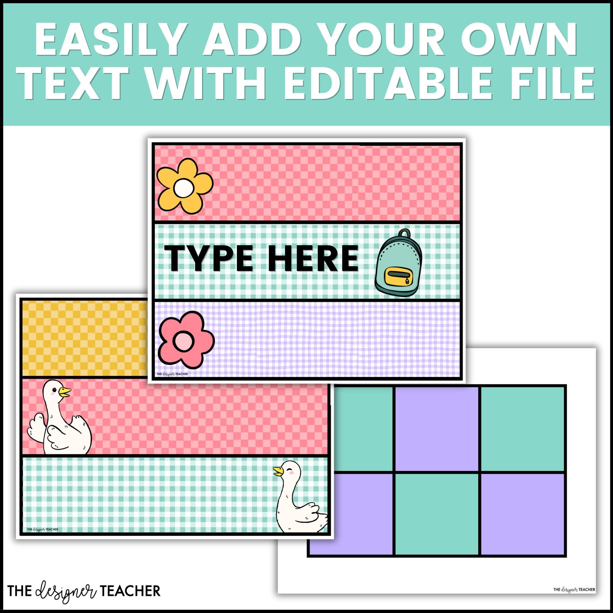 Editable Classroom Calendar Kit | Silly Goose Theme Pocket Chart Cards ...