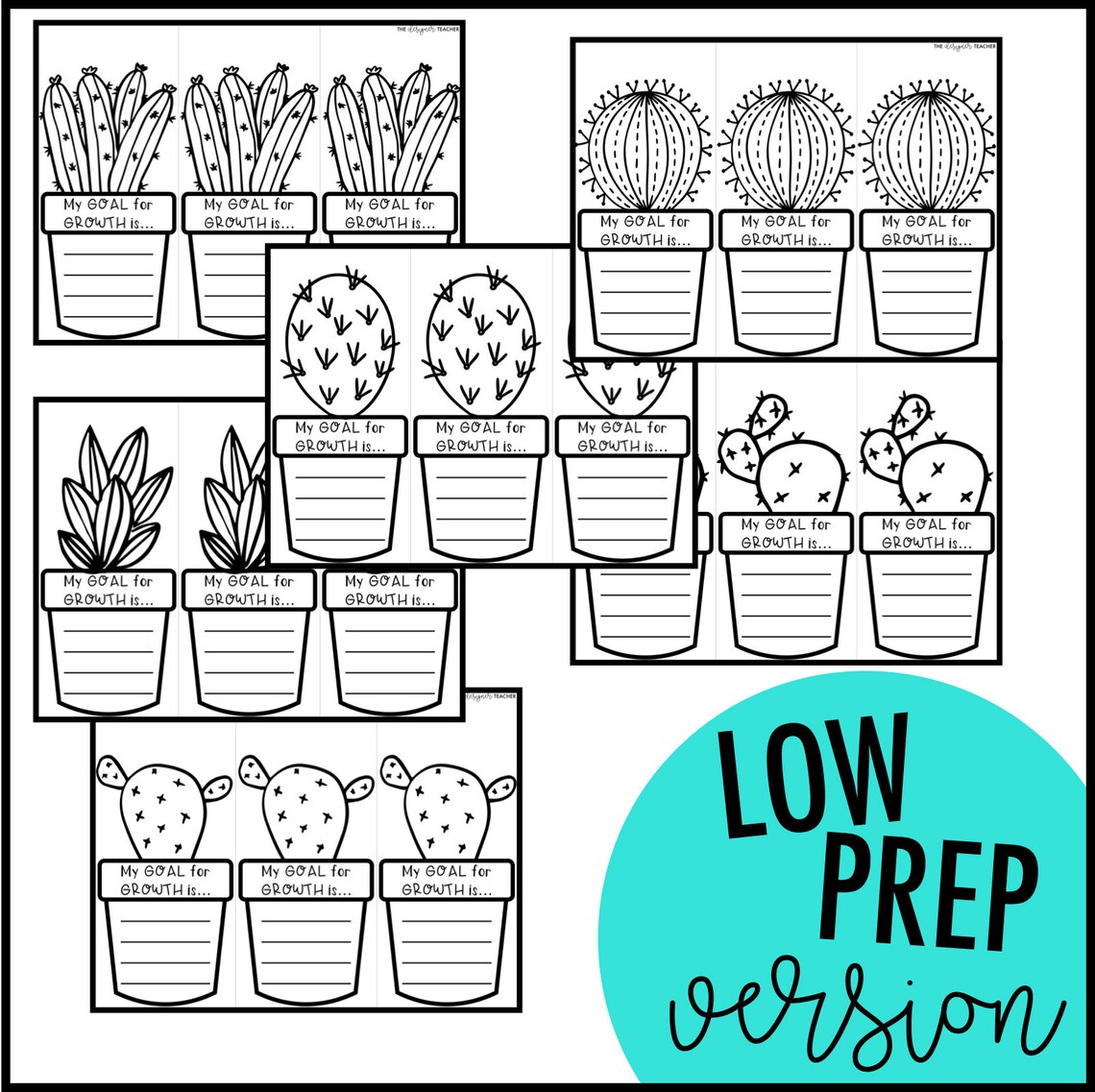 Goal Setting Bulletin Board & Cactus Craft Activity • Growth Mindset ...