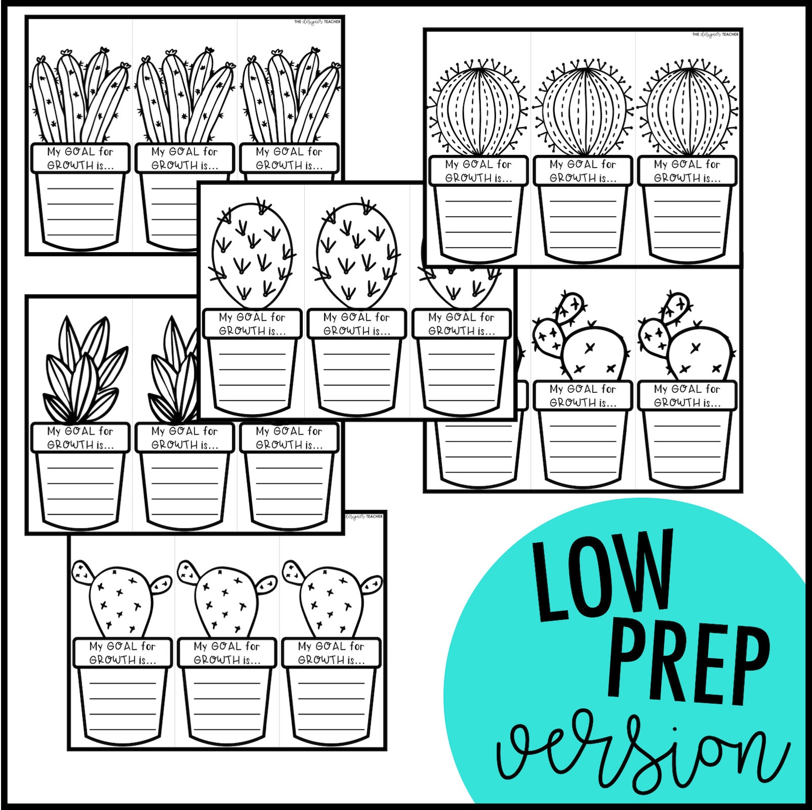 Goal Setting Bulletin Board & Cactus Craft Activity • Growth Mindset ...