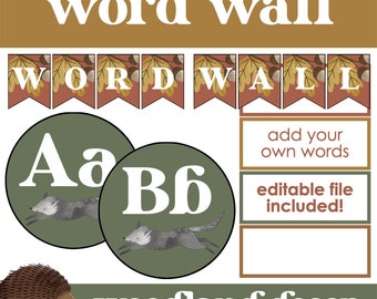 Woodland Classroom Word Wall editable - Etsy UK