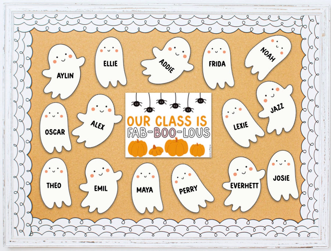 Fabboolous Ghost Craft Halloween October Bulletin Board and - Etsy