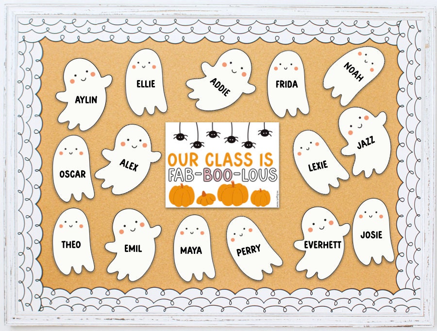 Fabboolous Ghost Craft Halloween October Bulletin Board and Door Decor ...