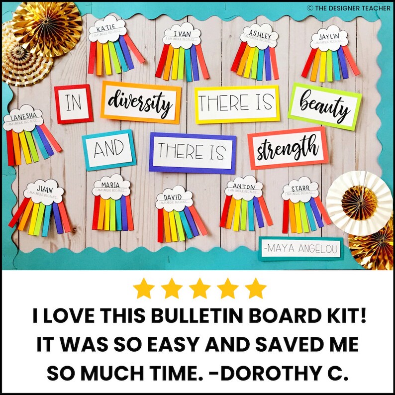 Rainbow Diversity Bulletin Board Back to School Bulletin Board Kit ...