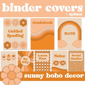 Plantillas editables de portadas y lomos de carpetas con estilo bohemio ...