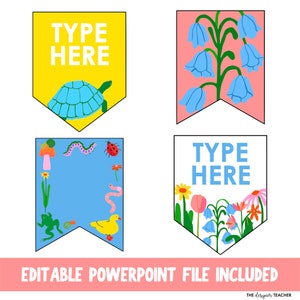 Editable Floral Letter Banner Pennants Printable Bright Garden Theme ...
