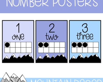 Number Posters 1-20 With Ten Frames in Ocean Theme Under the Sea - Etsy