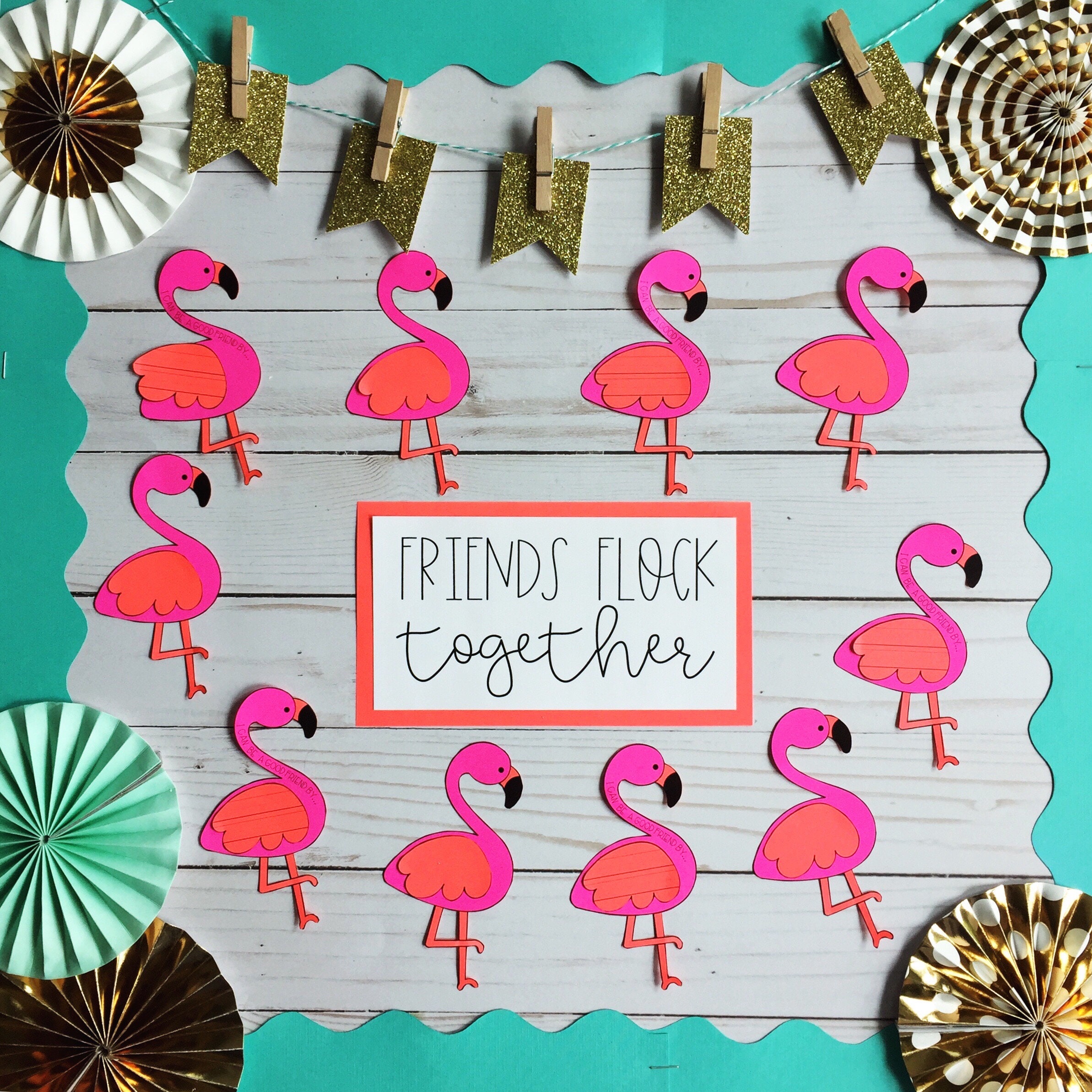 Friendship Flamingo Bulletin Board and Summer Door Decor Craft - Etsy